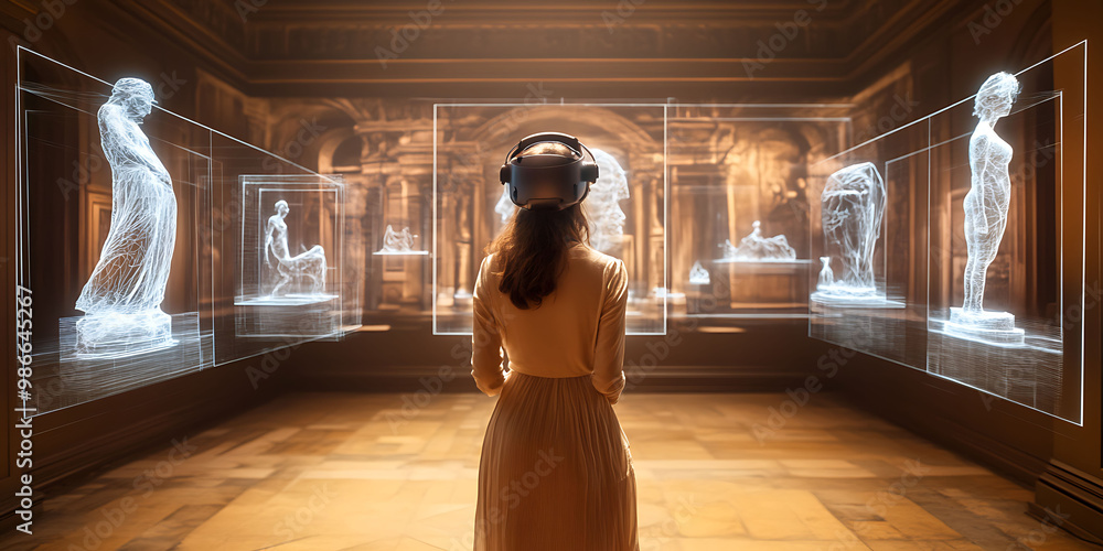 Augmented reality experience where participants walk through gallery of ...