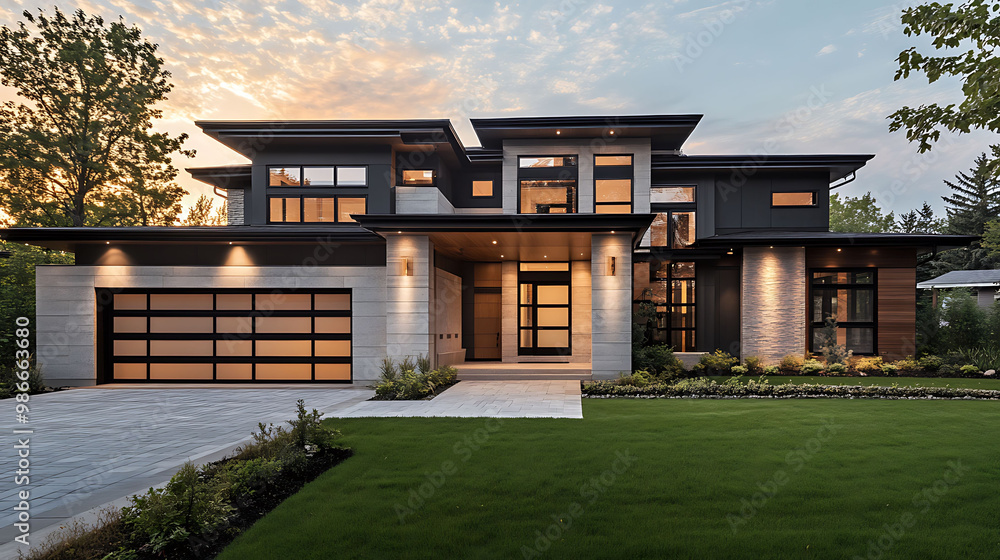 Modern home exterior design detailed front elevation showcasing ...