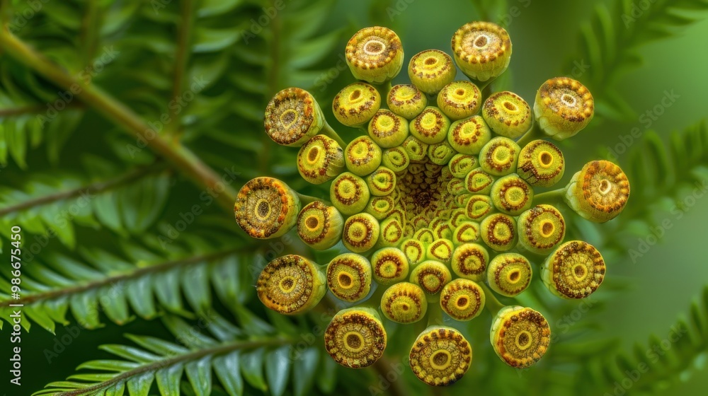 Macro photography of a spiral plant structure with golden ratios ...