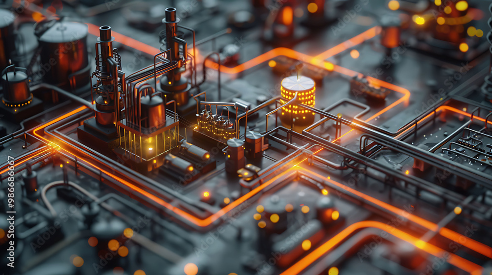 Ai environmental risk assessment depicted in an abstract design where ...