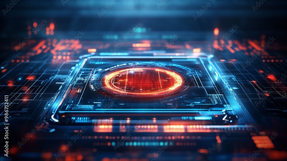 A hyper-realistic game loading screen featuring high-tech HUD elements ...