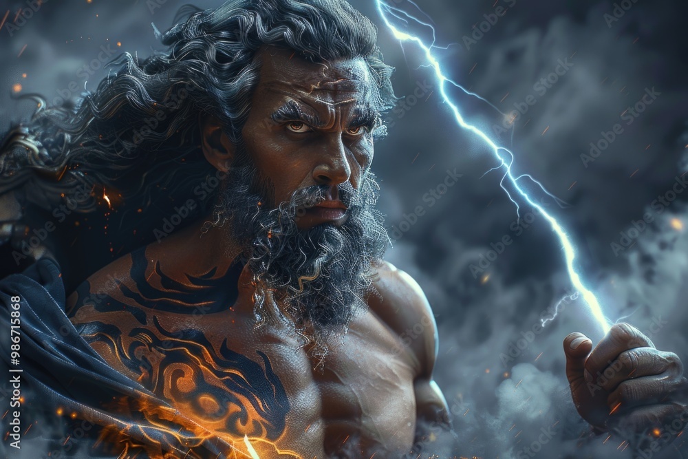 Mighty Ruler: Zeus, Greek god of heavens, thunder and lightning, ruler ...