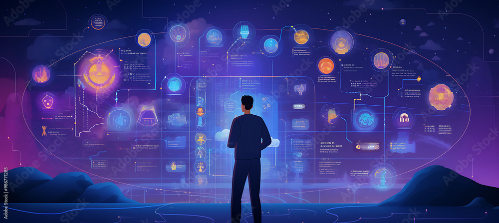 Intelligent customer interaction analytics AI depicted in a poster ...