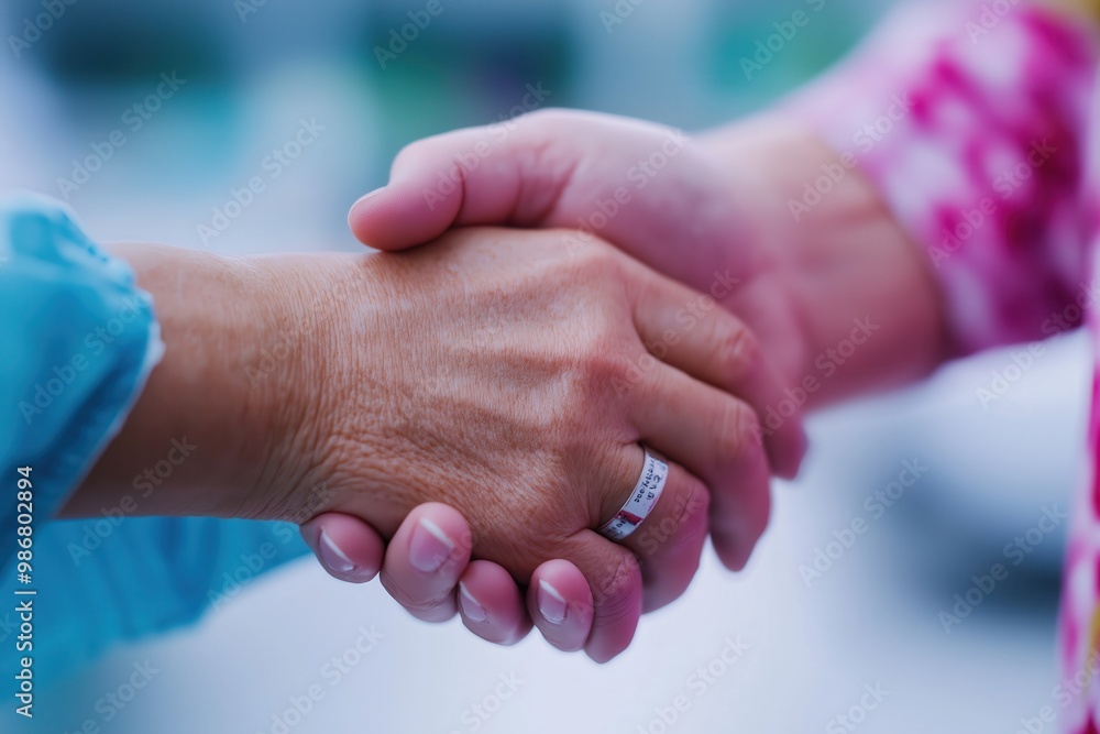 Formal handshake between two business partners sealing a successful or ...