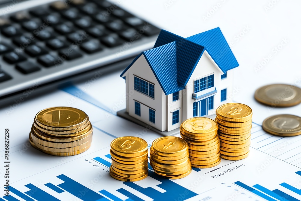 Long-term financial assets and book value, visualized with clean icons ...