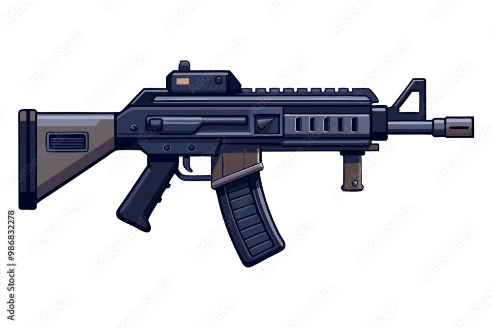 Firearms army rifle bullpup. Weapons guns.Set submachine gun modern ...