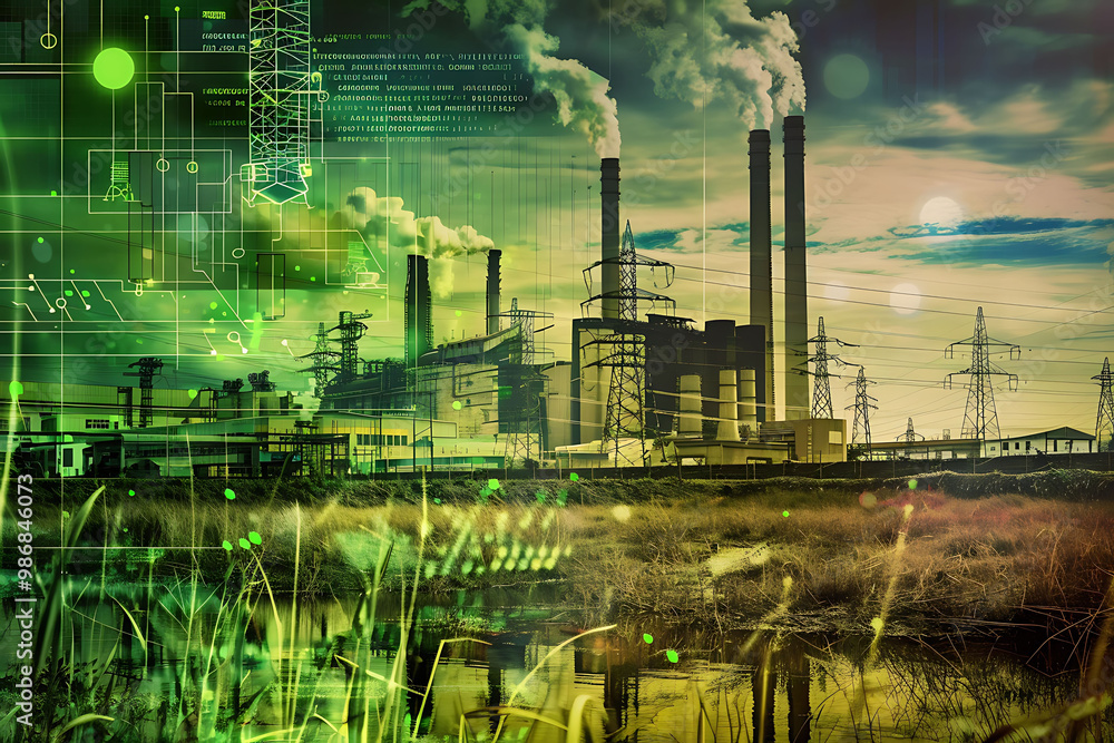 Wastetoenergy conversion waste management powered by AI visualized in a ...