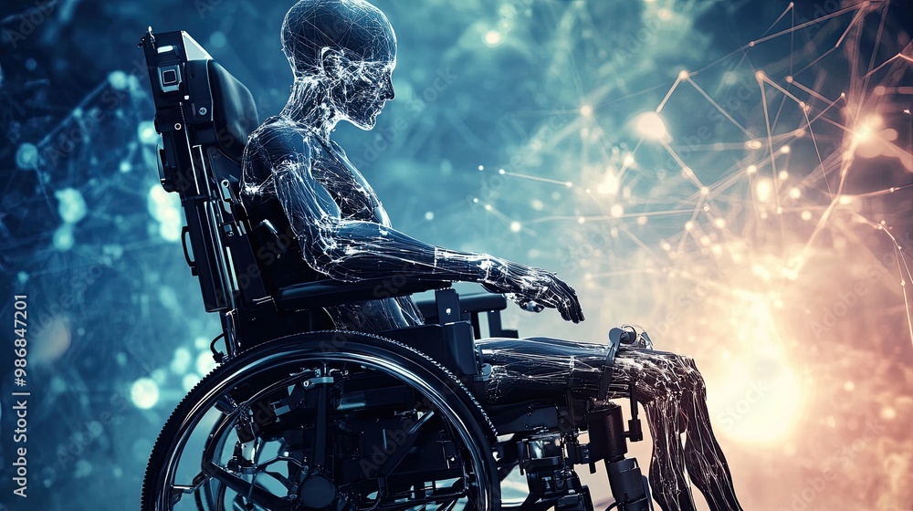 Cybernetic implants integrating with the human nervous system to ...
