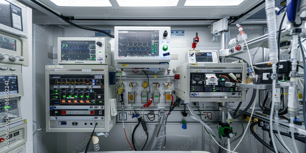 Ventilator and life support systems in a hospital's critical care unit ...