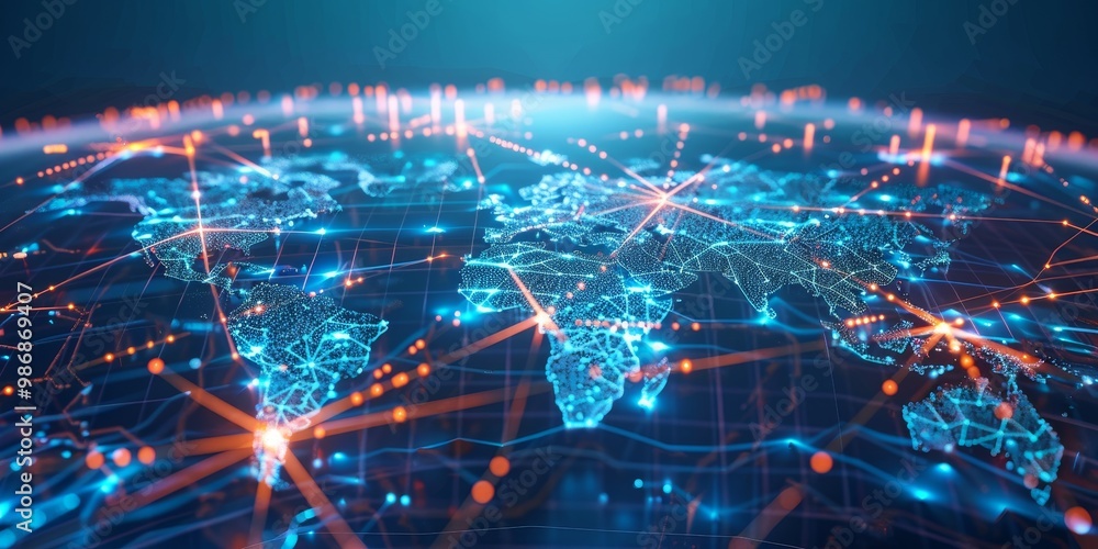 Design of a WAN symbol bridging continents, with dynamic lines and data ...