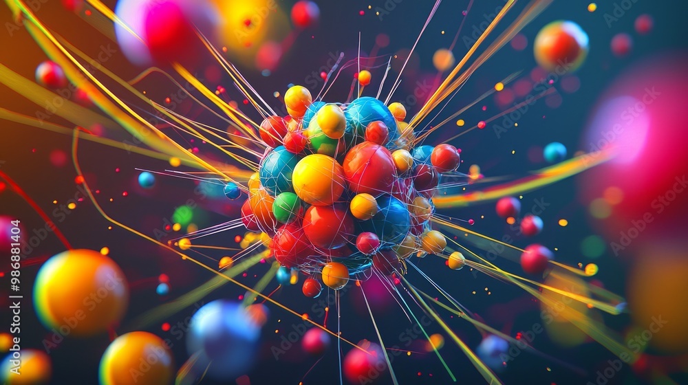 Illuminating Nuclear Fission: Vibrant 3D Model Unveiling Atom Splitting ...