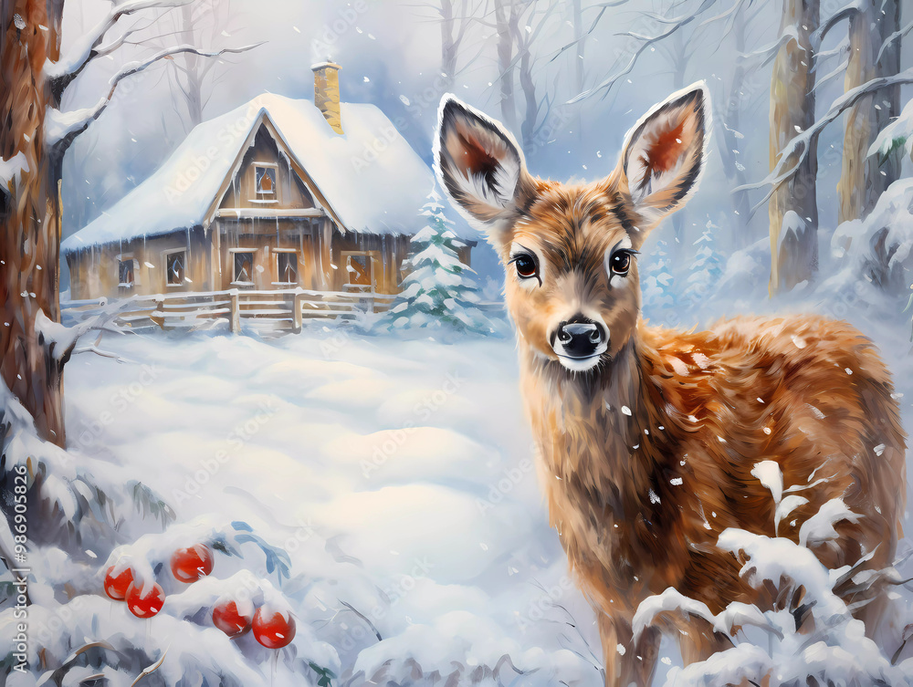 Christmas and winter holiday in December, background concept, artwork ...