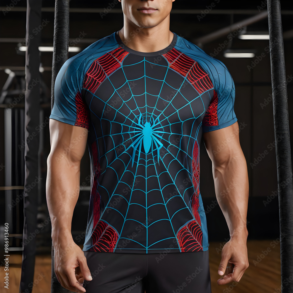 Elevate your workout wardrobe with this unique gym t-shirt featuring a ...