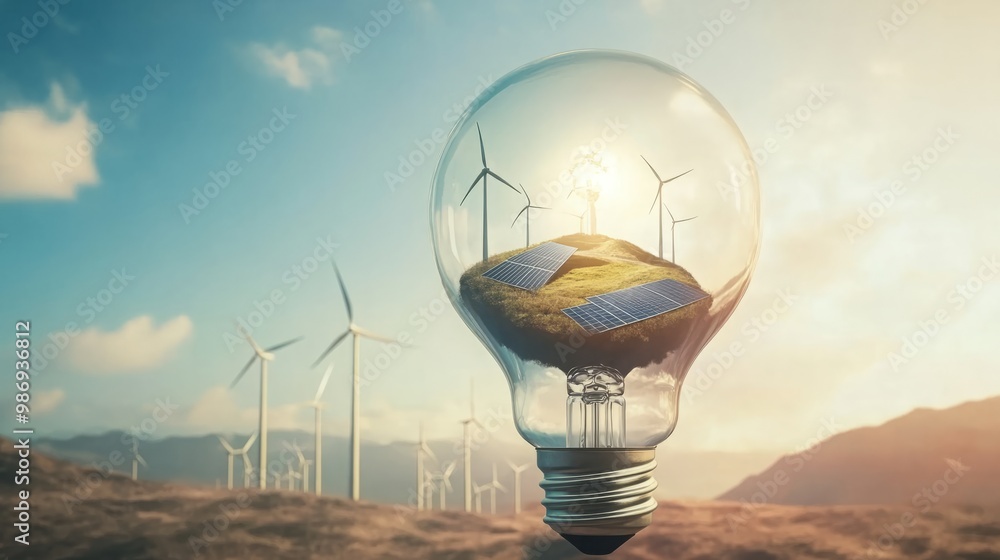 Illuminating Clean Energy: Light Bulb with Integrated Wind Turbines and ...
