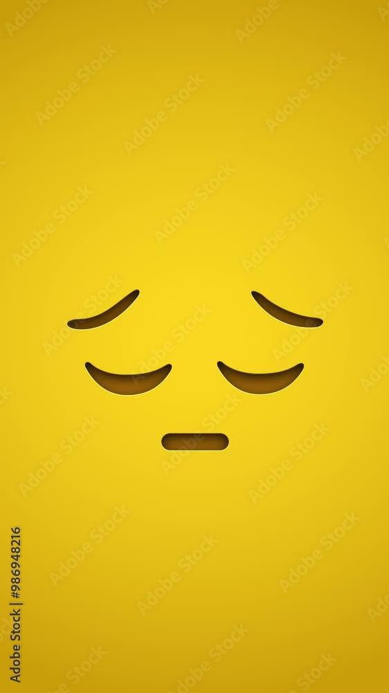 Animated colorful looping Pensive Face emoji background for apps or ad ...