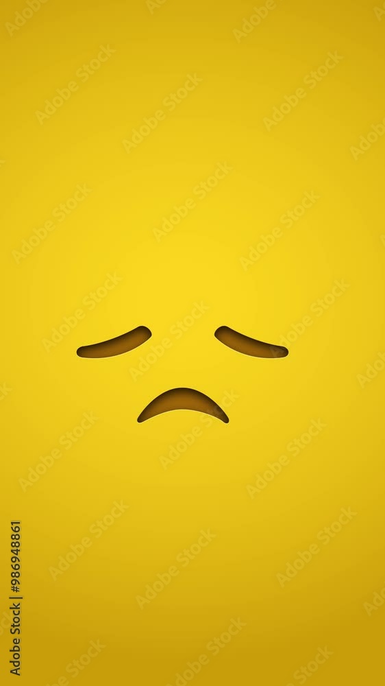 Animated colorful looping Disappointed Face emoji background for apps ...