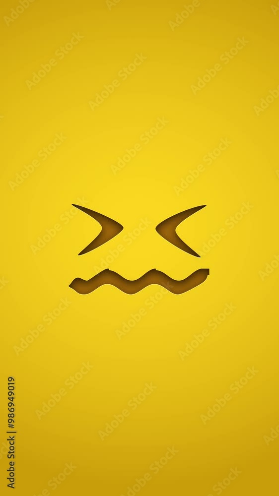 Animated colorful looping Confounded Face emoji background for apps or ...