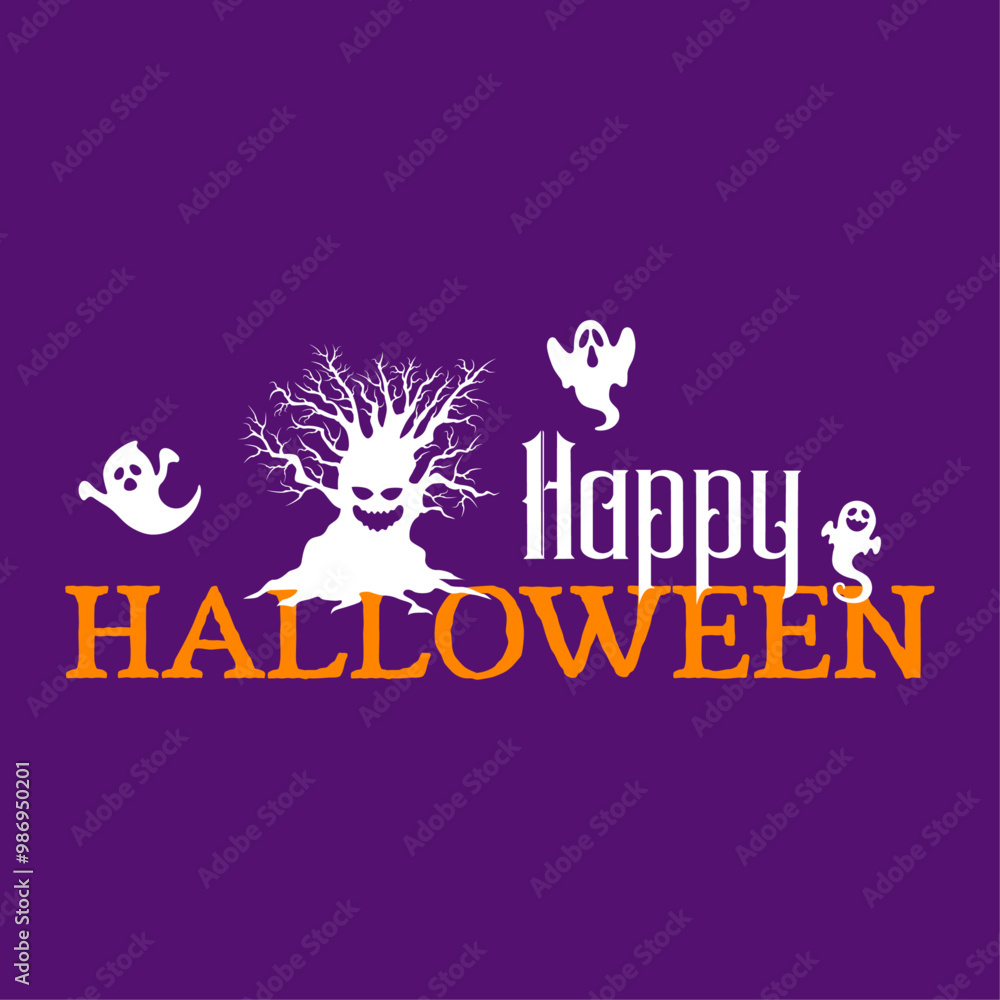 simple and attractive vector happy halloween text graphic object for ...