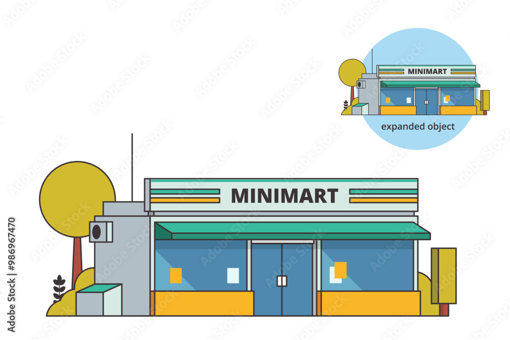 Vector illustration element of Convenience Store minimarket building ...