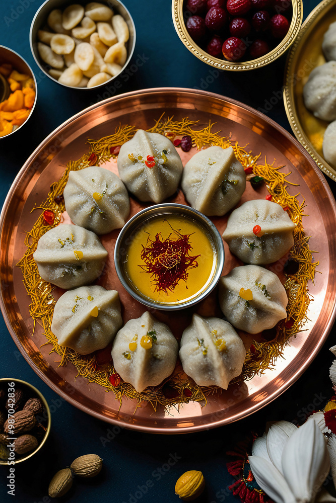 Top view of an Indian dish called Modak, traditionally prepared during ...