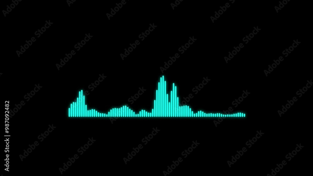 Sound Wave Animated In Black Background. audio waveform spectrum ...