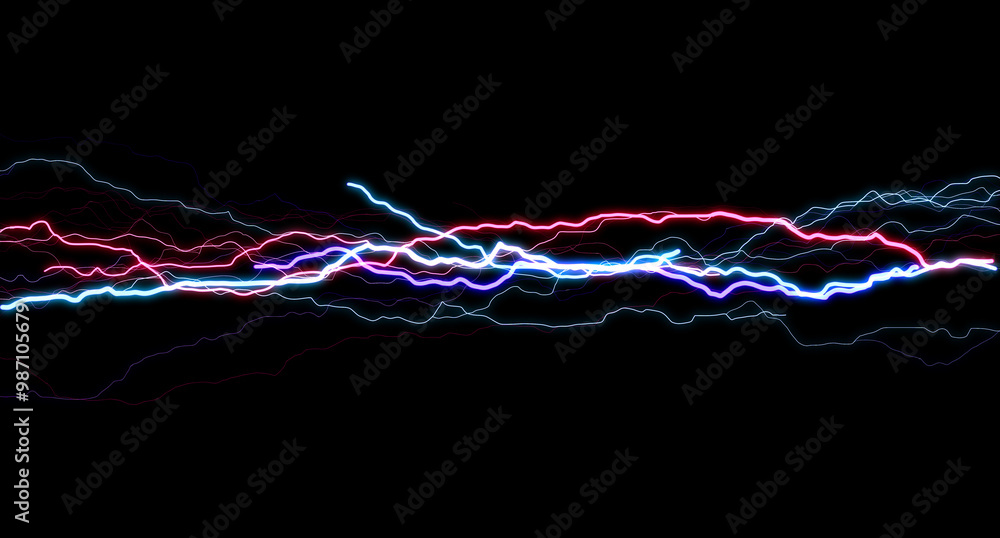 Abstract thunderbolt effect glowing lightning plasma shock electric ...