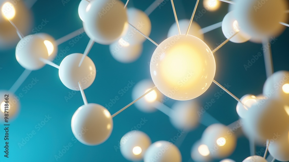 Abstract Helium Atom Molecular Structure Concept An abstract ...