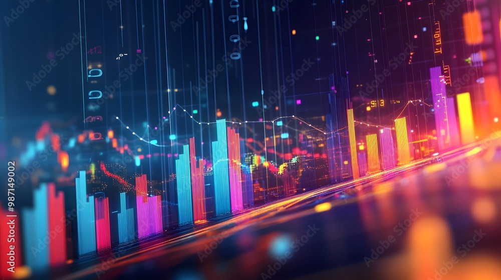 Growth Rate Calculation: A dynamic financial landscape featuring ...