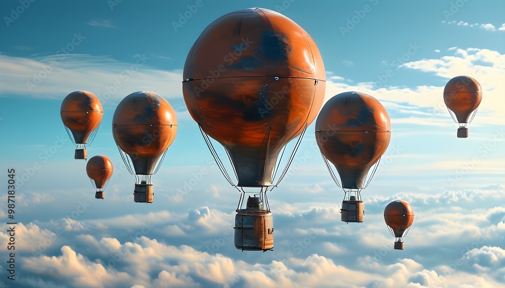 Atmospheric exploration through a weather balloon collecting data as it ...