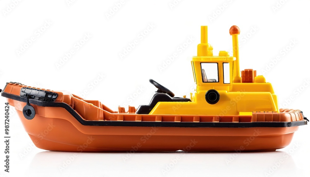 Toy plastic tugboat or tug boat is a marine vessel that maneuver other ...