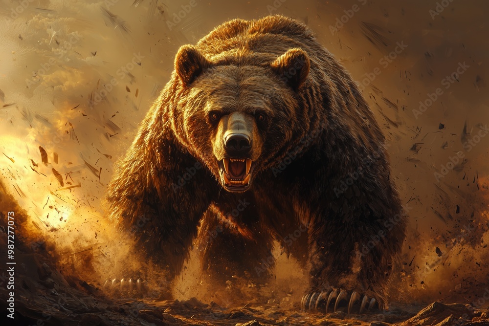 Ferocious Bear Illustration: Symbol of the Medo-Persian Empire in Biblical Prophecies Stock ...