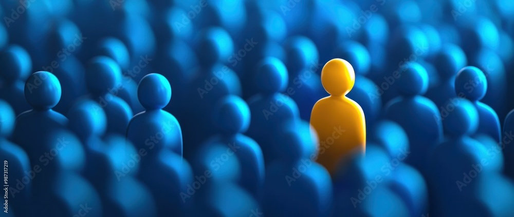 individuality, uniqueness, standing out, social dynamics, blue and ...