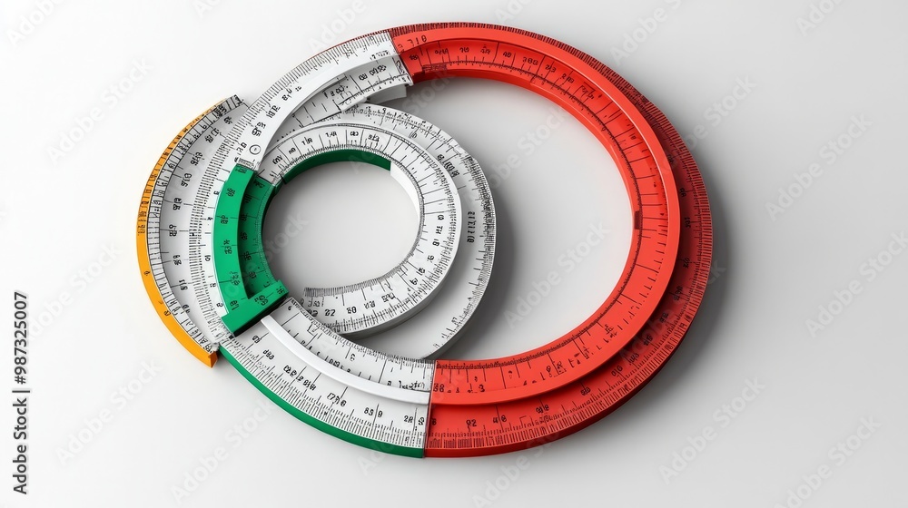 An Angle Measuring Tool Set 180 Degree Measure And Round 360 Protractors Scale Are Included In