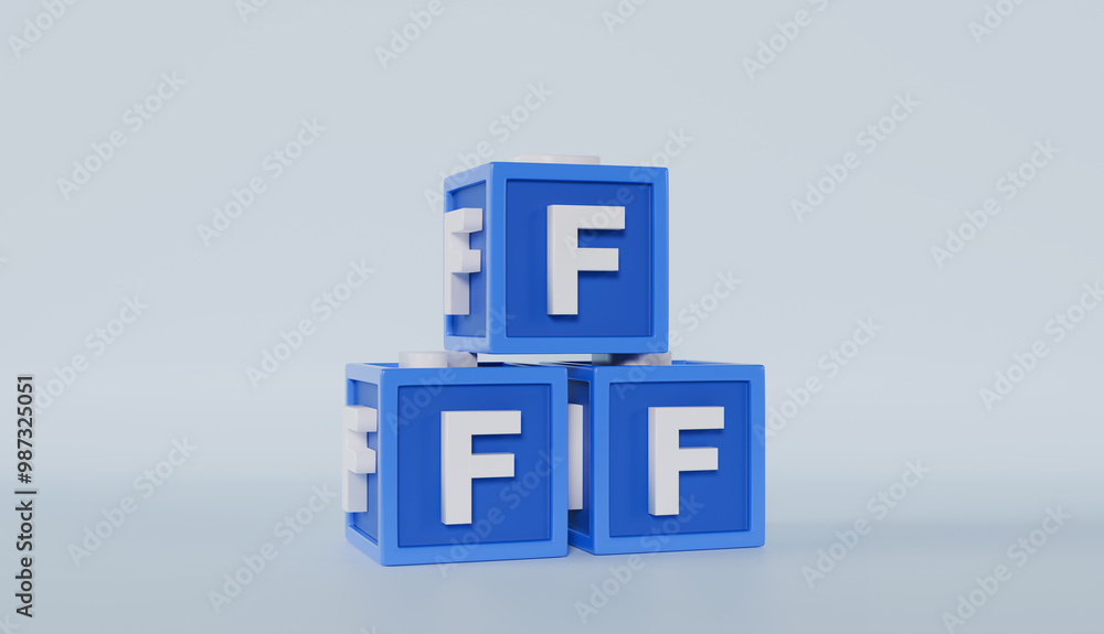 Letter F blocks font, 3d children toys english alphabet Stock ...