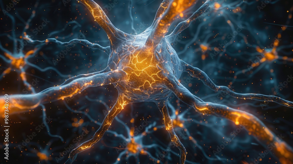 Scene unveiling the intricate beauty of billions of neuron connections ...