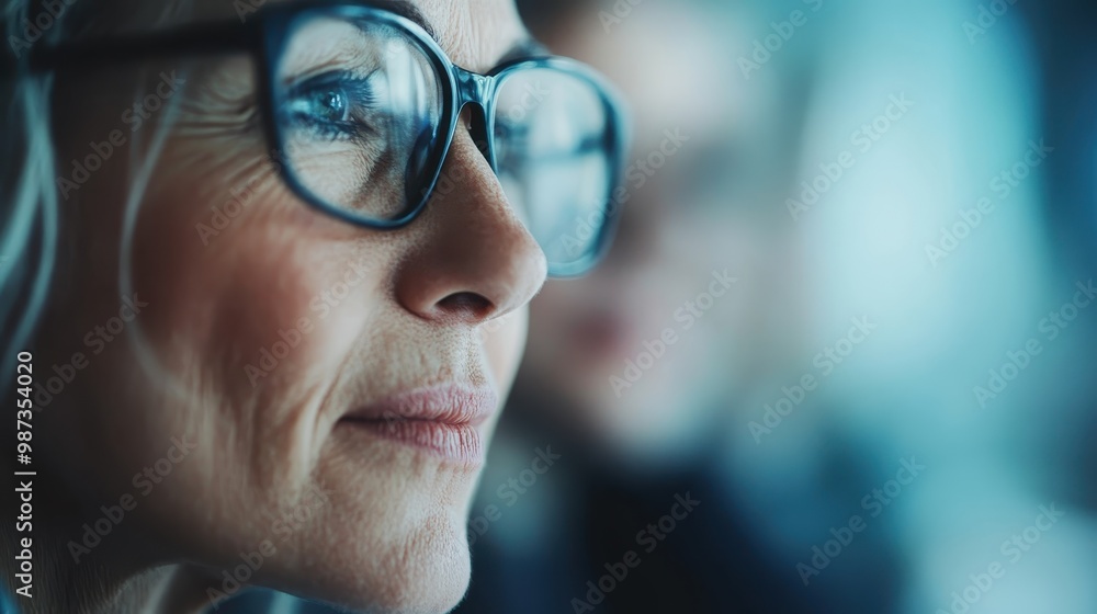 This blurred image with indistinct figures prominently features cool ...