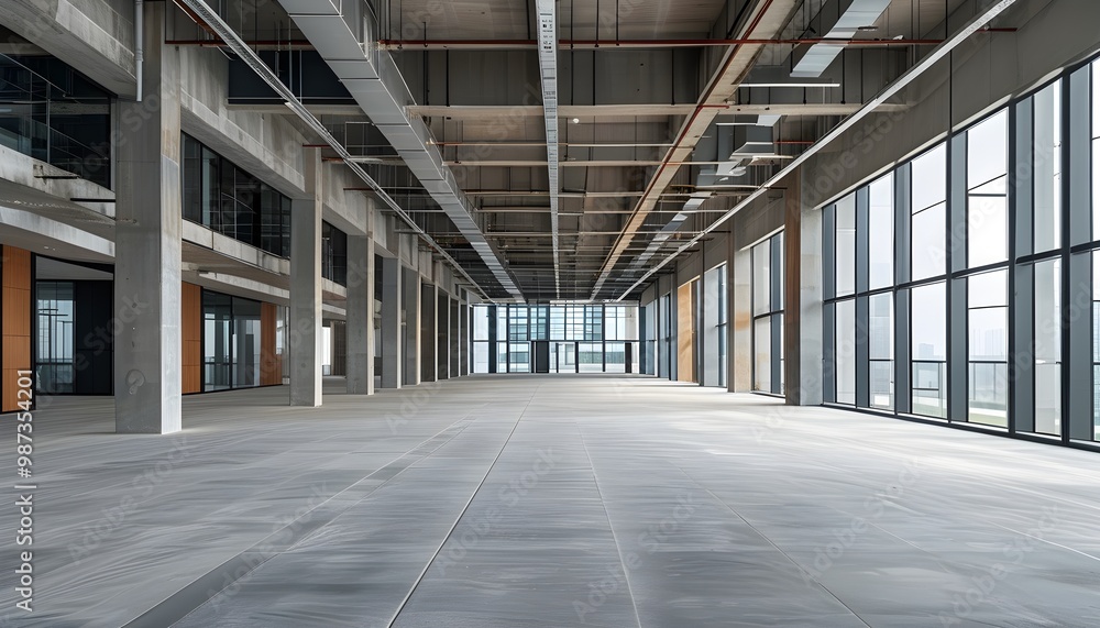 Modern vacant office space for interior design and architecture with an ...