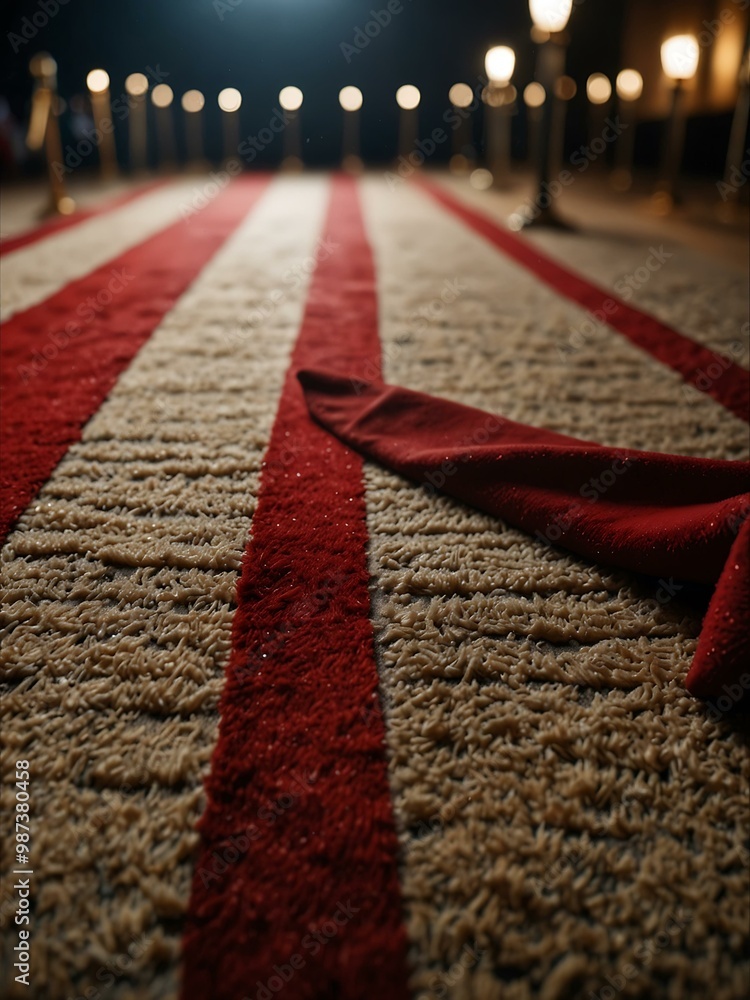 Glamorous red carpet scene at a movie premiere, filled with excitement ...