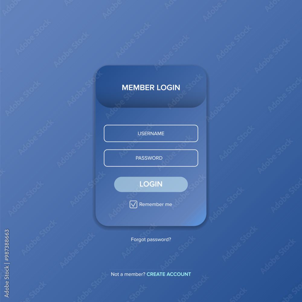 Login form web page design template or mock up. Mobile website ui vector elements set. Stock ...