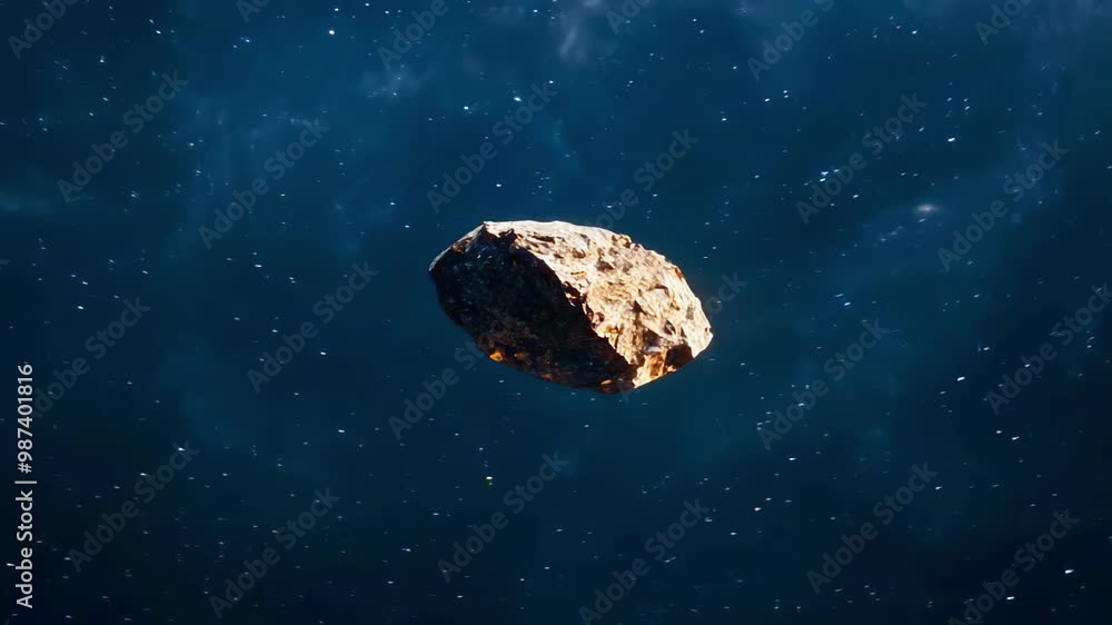 Meteorite Floating in Space Against a Starry Night Sky. Concept of ...