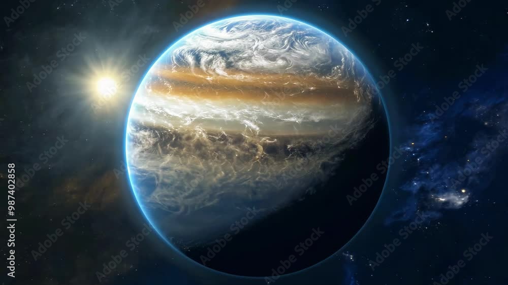 Beautiful Planet Venus Amidst the Stars and Sun in Outer Space with ...