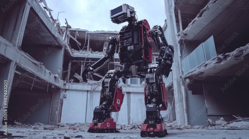 AI-powered robots performing search and rescue in collapsed buildings ...