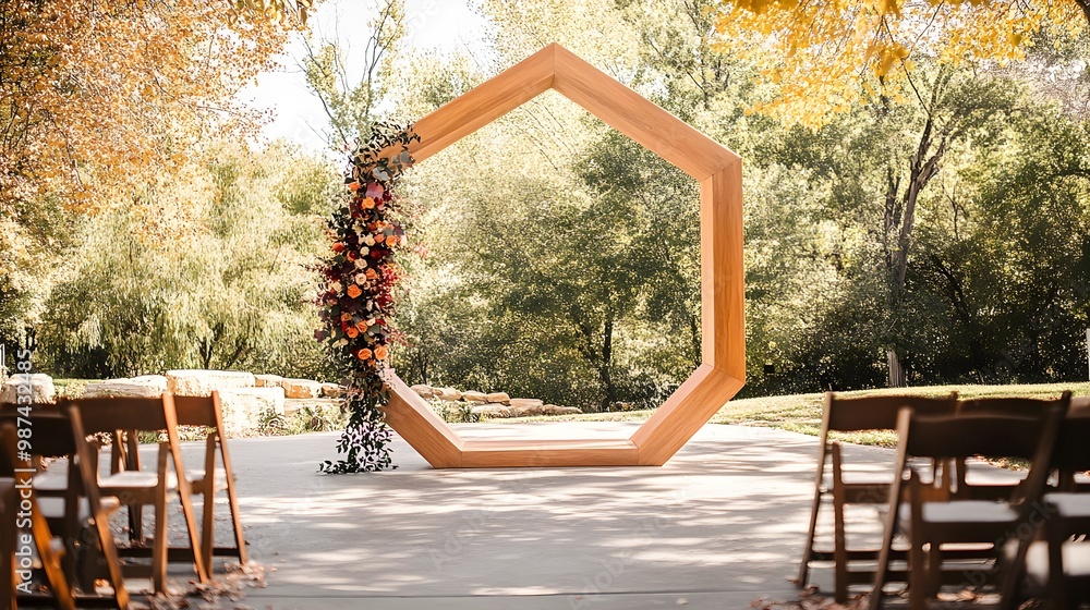 Geometric wedding arch featuring clean lines and angular patterns ...