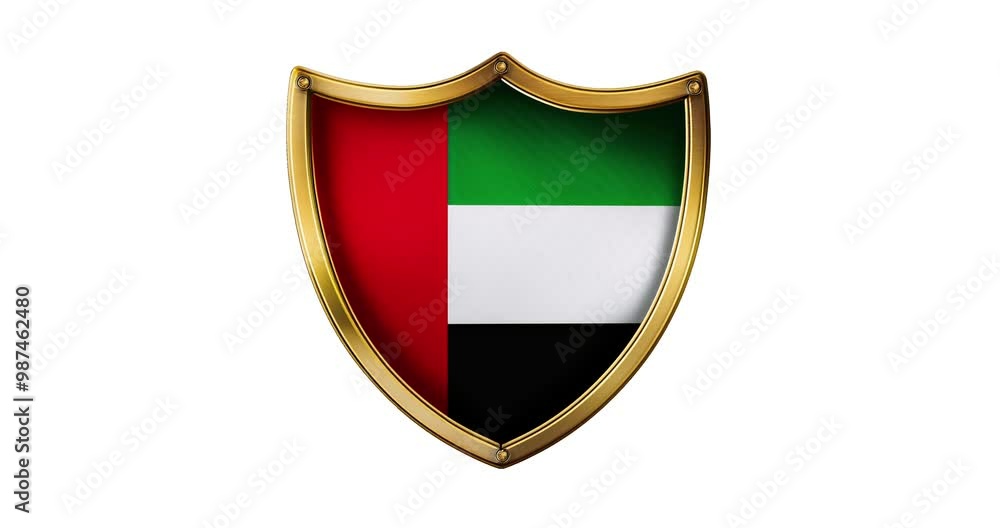 UAE Shield Flag A Proud Emblem of Heritage, Unity, and Strength Stock ...