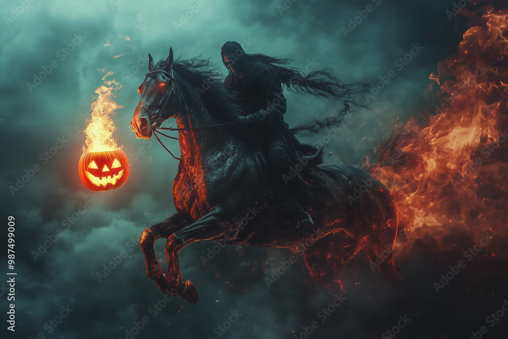 Headless Horseman Concept: A dramatic scene featuring the iconic ...