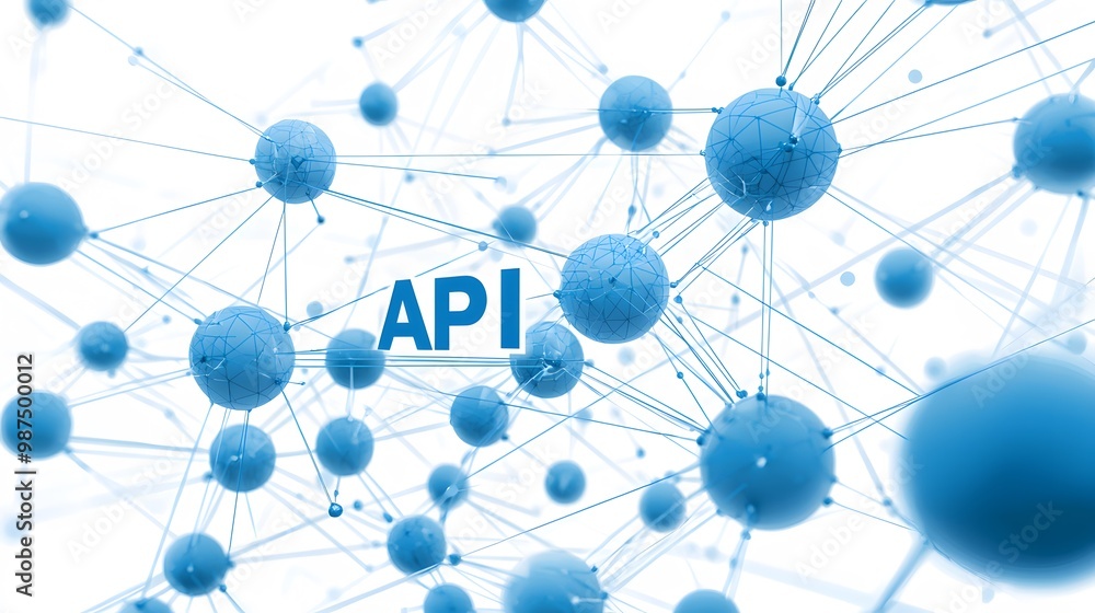 Network Diagram: A complex network diagram with nodes representing APIs ...