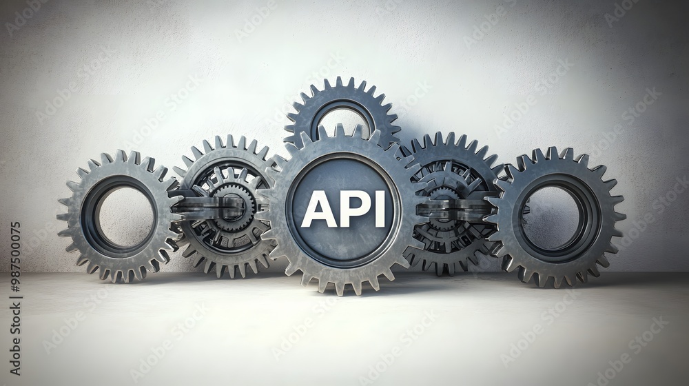 Interconnected Gears: A series of interlocking gears, representing the ...