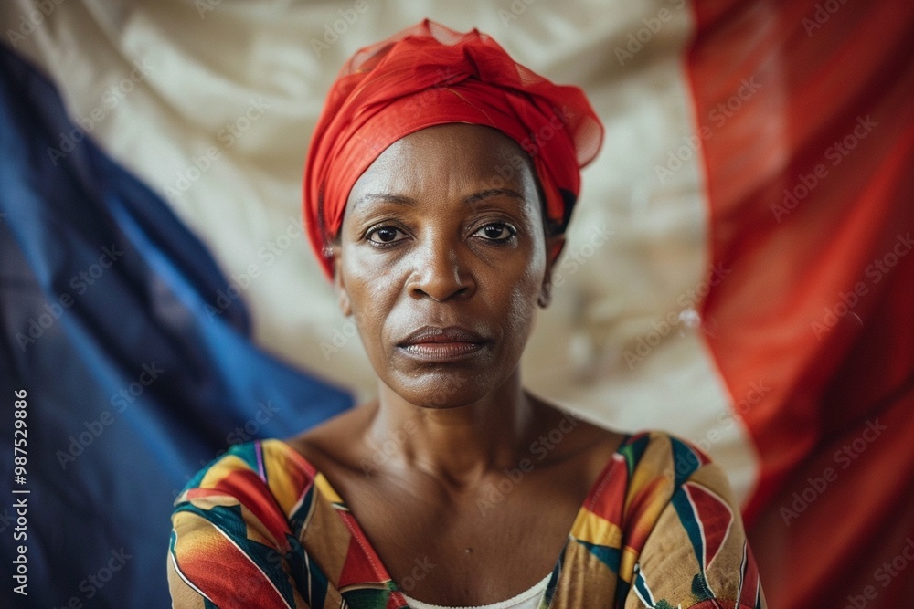 Mature nigerian woman standing intimidating and fierce look ...