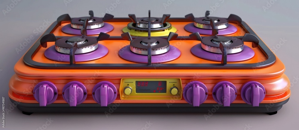 Sleek and Stylish Futuristic Gas Stove Cooktop with Six Burners in ...