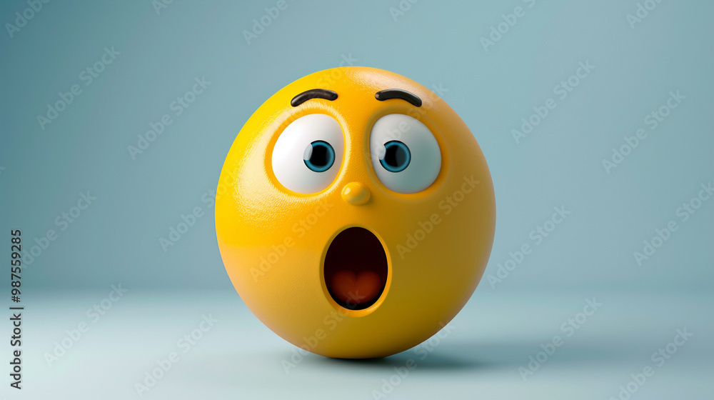Surprised face emoji – wide open eyes and mouth, yellow face with a ...